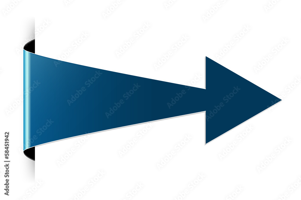 The blue folded arrow Stock Vector | Adobe Stock