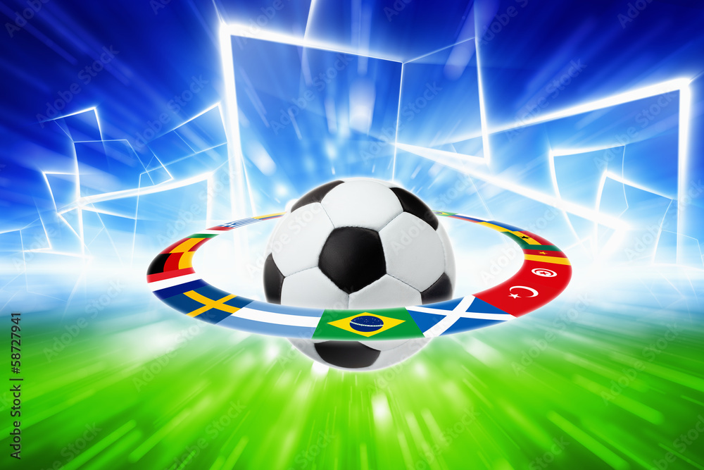 Soccer ball, national team flags Stock Illustration | Adobe Stock