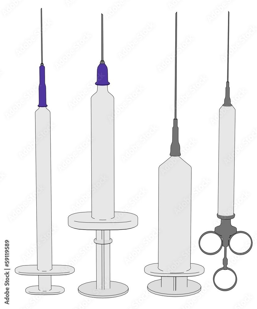 cartoon image of syringes set Stock Photo | Adobe Stock
