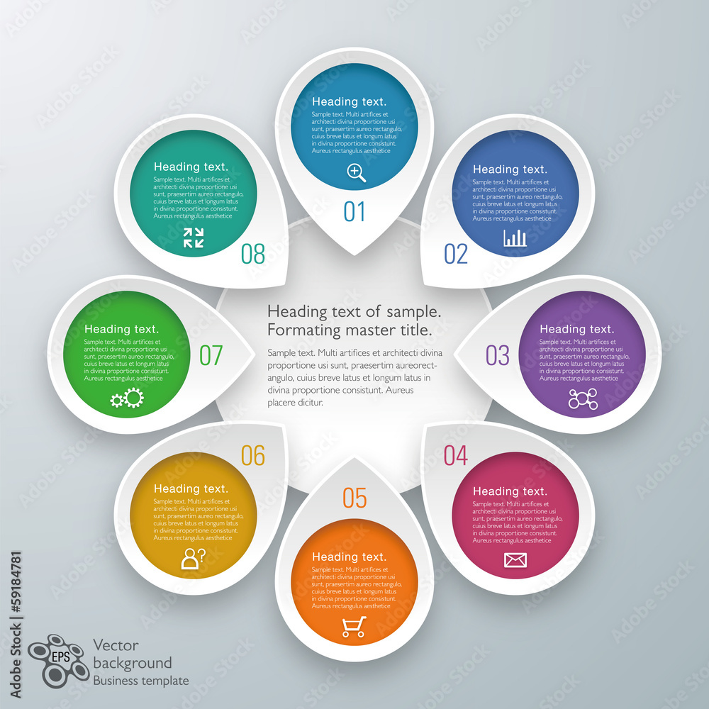 Infographics Vector Background 8-Step Process Stock Vector | Adobe Stock