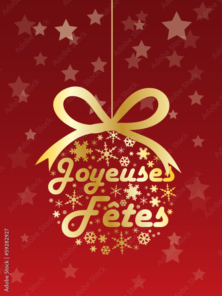 Image vectorielle Stock CARTE "JOYEUSES FETES" (meilleurs voeux joyeux ...