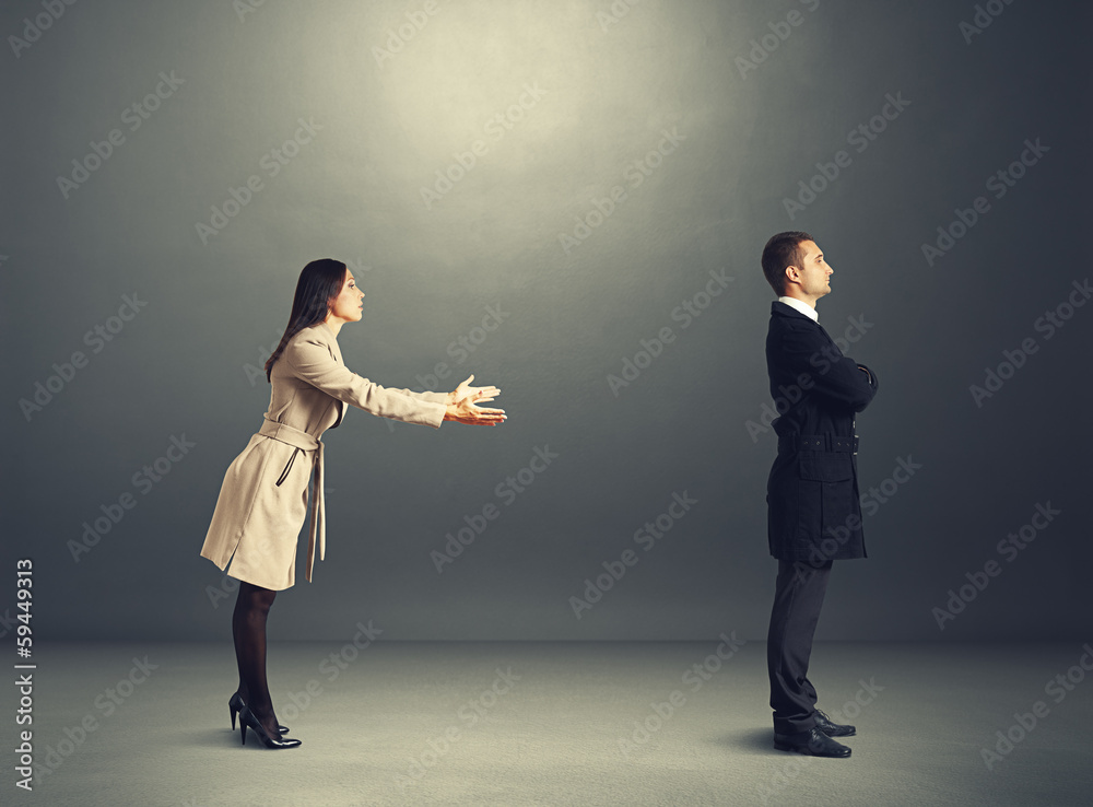 sad woman calling man Stock Photo | Adobe Stock