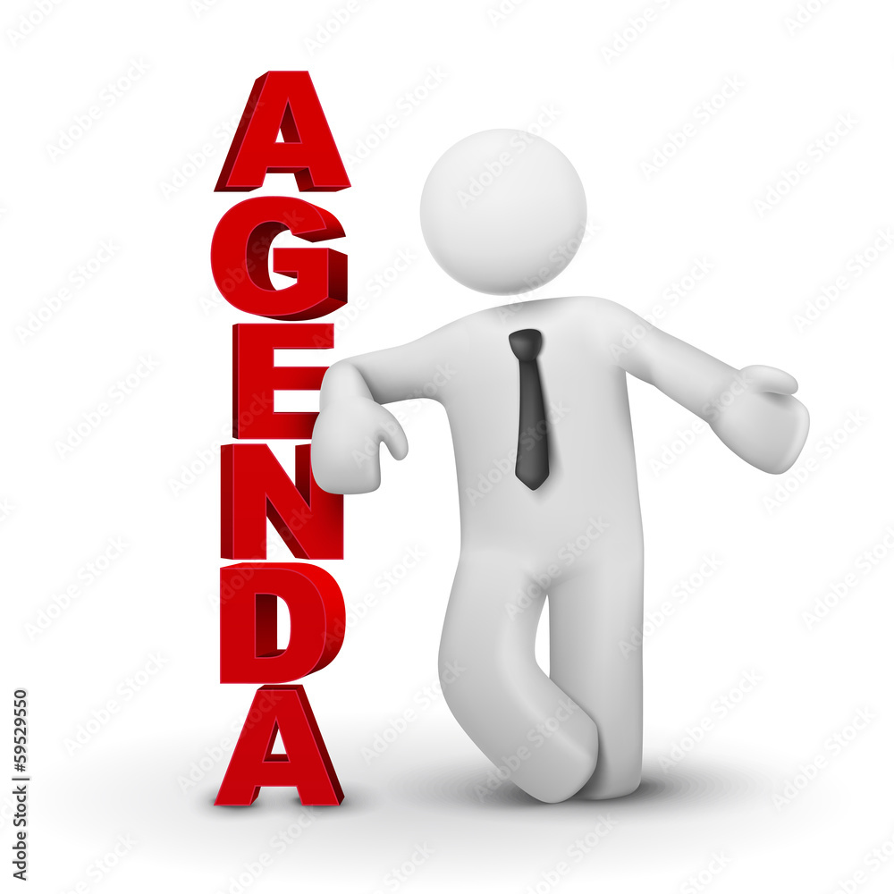 3d business man presenting concept of agenda Stock Vector | Adobe Stock