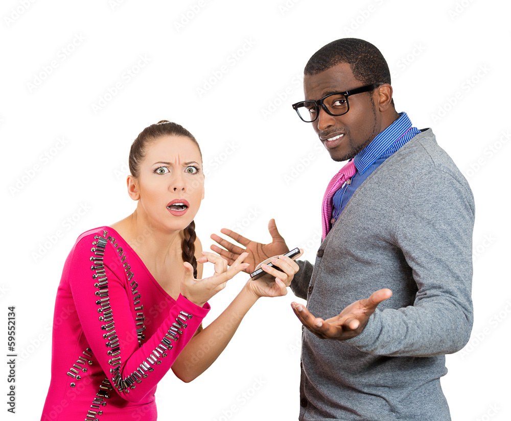stressed couple going through hard times in their relationship Stock ...