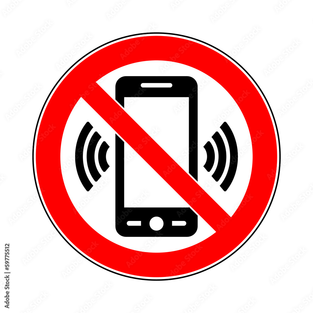 sign turn off all mobile phones Stock Illustration | Adobe Stock