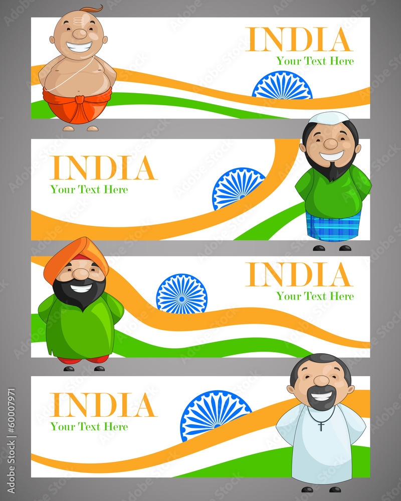 vector illustration of Indian people of different caste Stock Vector ...