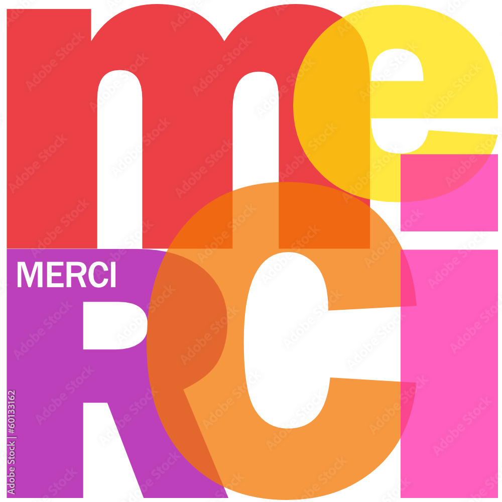 Mosaïque de Lettres "MERCI" (carte message remerciements joie) Stock ...