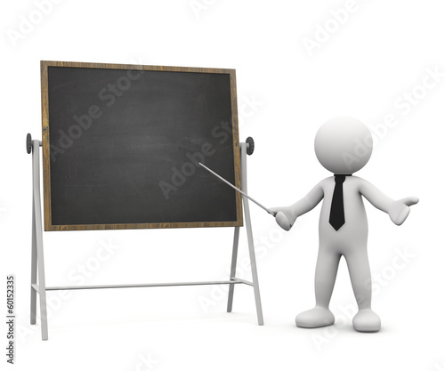 omino bianco con lavagna illustrazione Stock | Adobe Stock