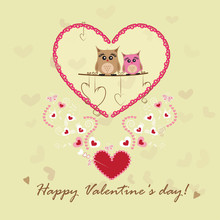 Owl Valentine's Day Card Free Stock Photo - Public Domain Pictures