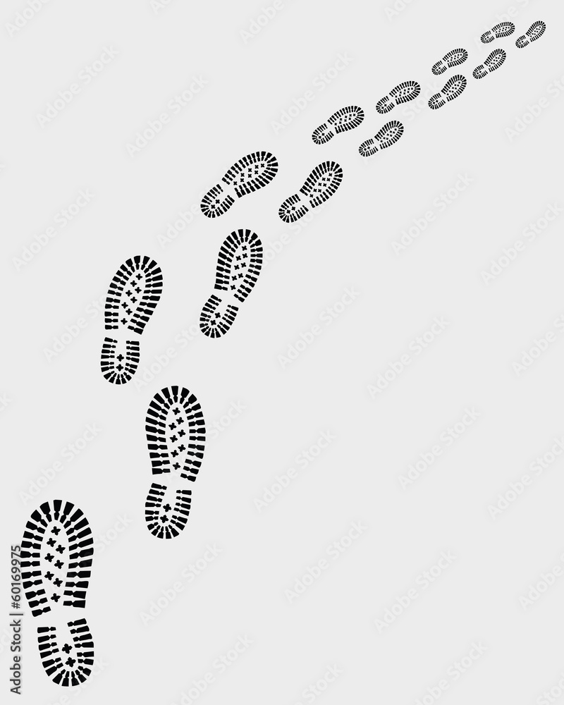 Trail of shoe prints, vector illustration Stock Vector | Adobe Stock