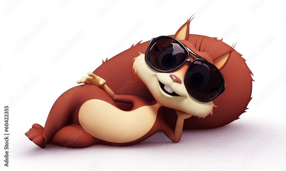 Squirrel with relax Stock Illustration | Adobe Stock