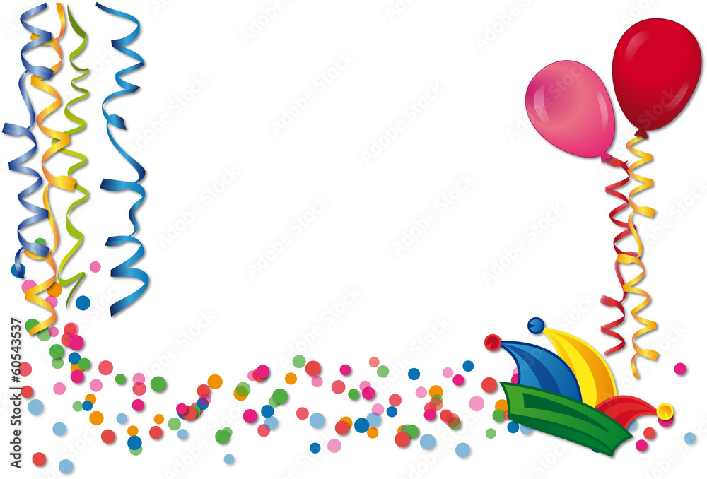 Karneval - Luftballons, Konfetti, Narrenkappe. Vektor Stock Vector ...