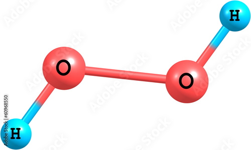 Hydrogen peroxide (H2O2) molecular structure isolated on white Stock ...