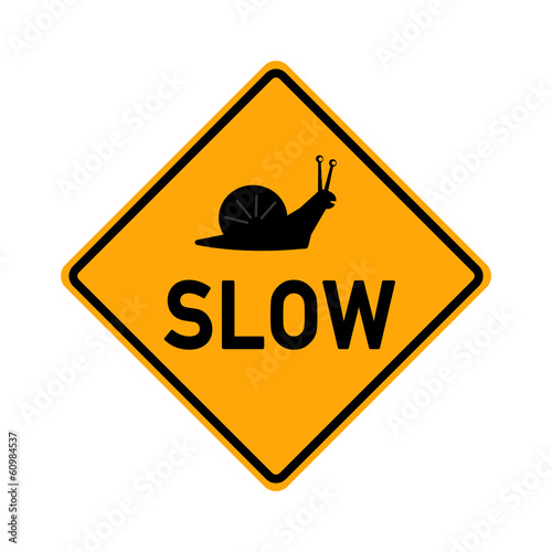 traffic sign - slow with snail symbol - e487 Stock Illustration | Adobe ...