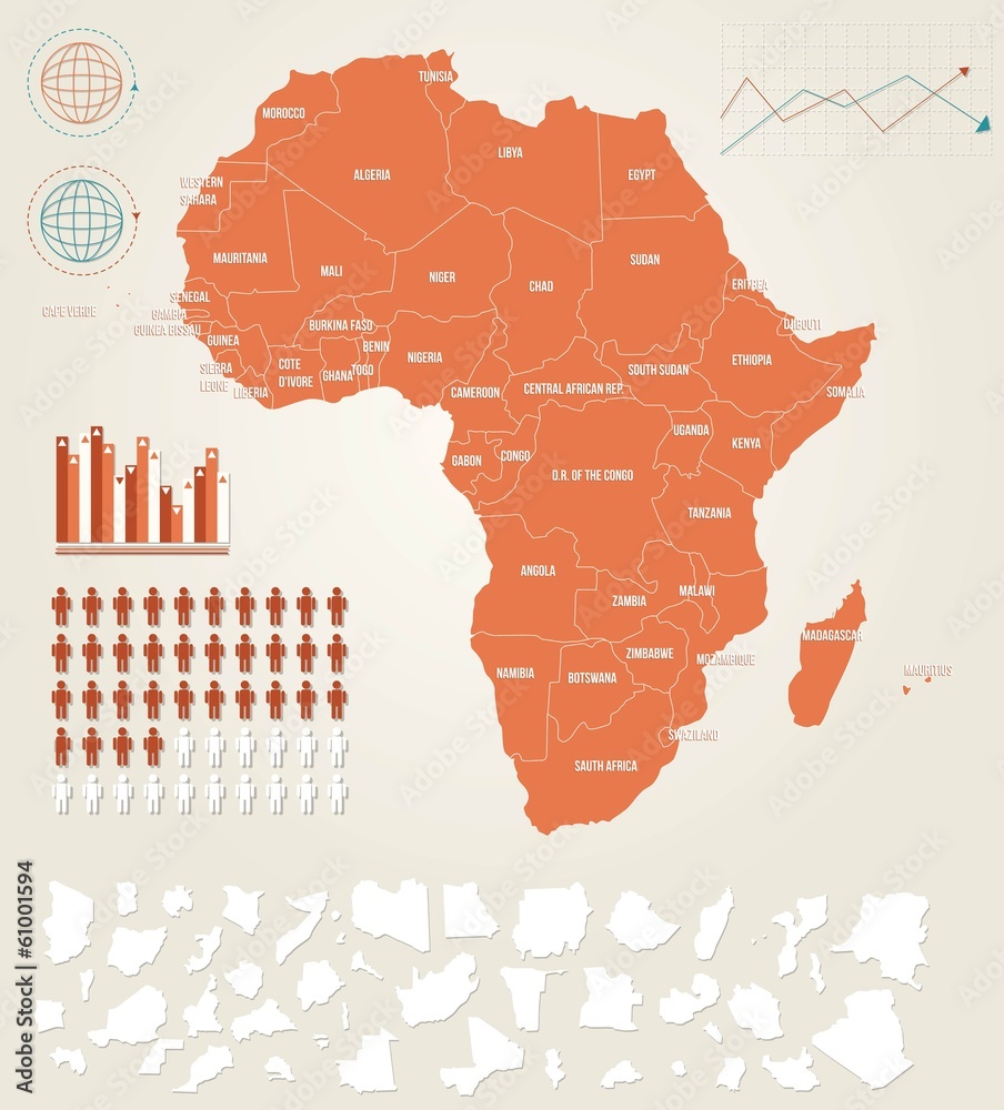 Infographic vector illustration with Map of Africa Stock Vector | Adobe ...