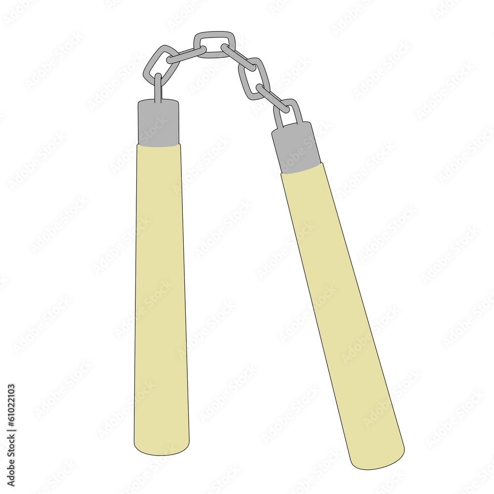cartoon image of nunchaku weapon Stock Illustration | Adobe Stock
