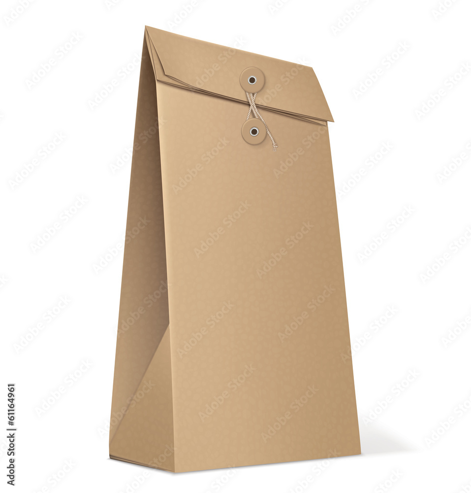 Paper Bag isolated on white. Vector Illustration Stock Vector | Adobe Stock