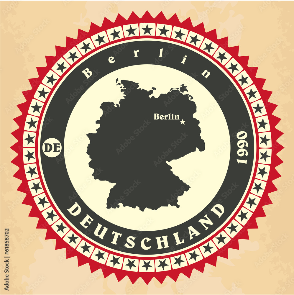 Vintage label-sticker cards of Germany Stock Vector | Adobe Stock