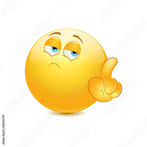 Emoticon saying no with his finger Stock Vector | Adobe Stock