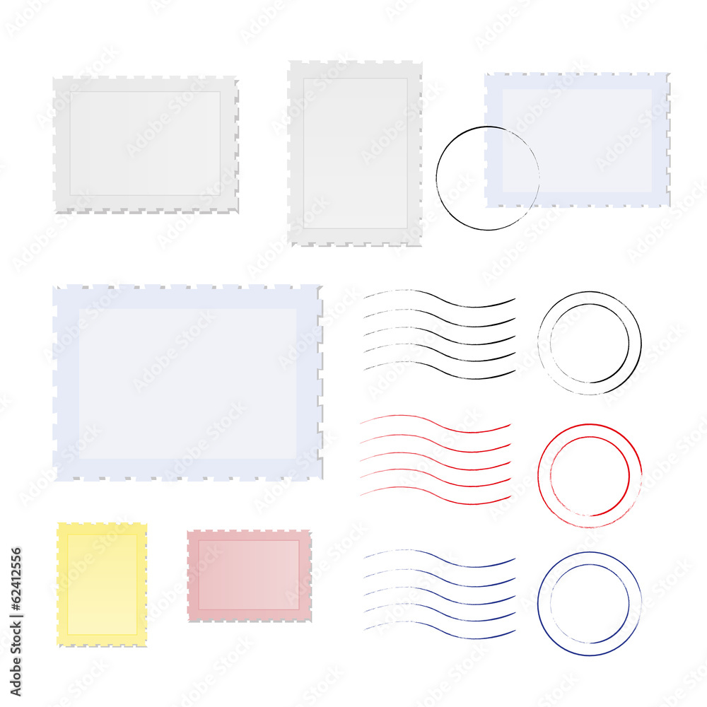 Blank stamp borders, vector illustration Stock Vector | Adobe Stock