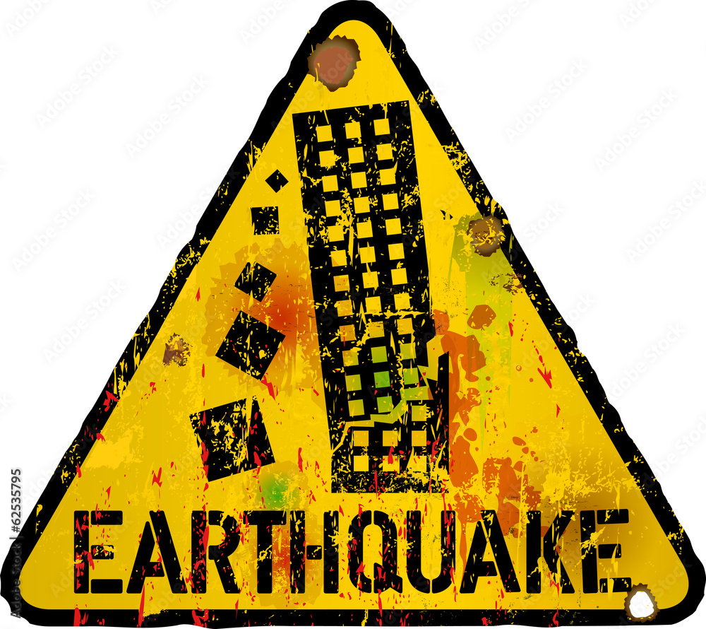 danger sign, earthquake warning sign, vector Stock Vector | Adobe Stock