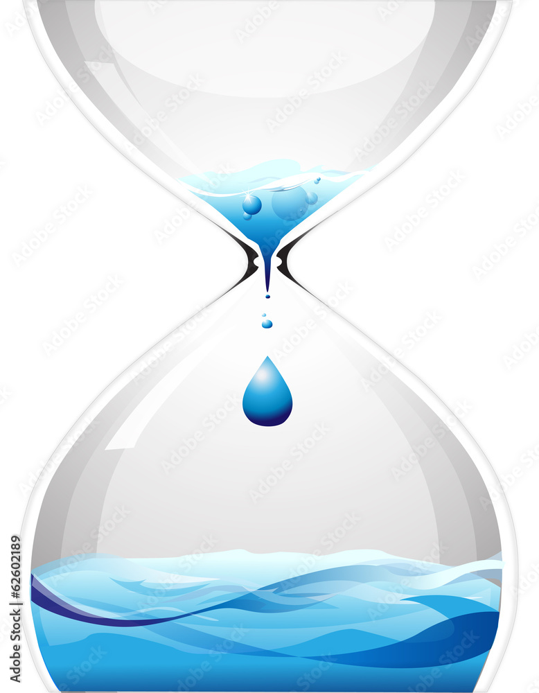 Hourglass with dripping water Stock Vector | Adobe Stock