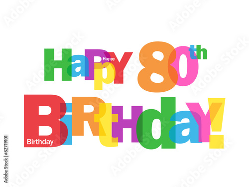 "HAPPY 80TH BIRTHDAY" CARD (eighty party celebration congrats) Stock ...