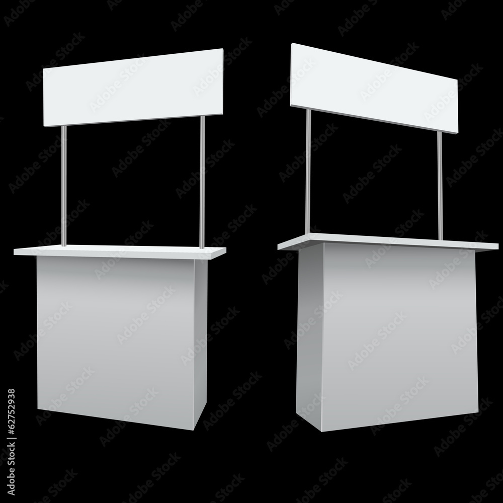 Blank white promo booth vector template. Stock Vector | Adobe Stock