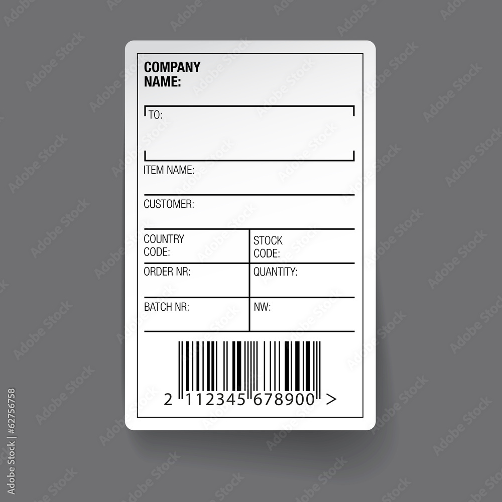 Barcode label template vector Stock Vector | Adobe Stock