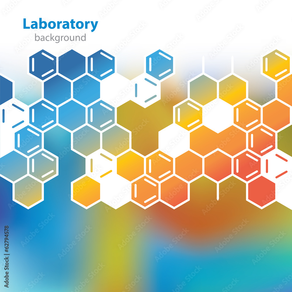Abstract orange-blue medical laboratory background. Stock Vector ...
