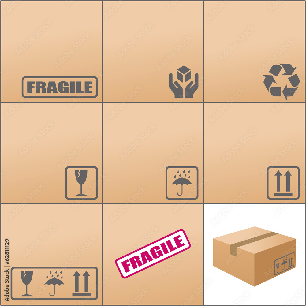 Pictogramme carton emballage. Stock Vector | Adobe Stock