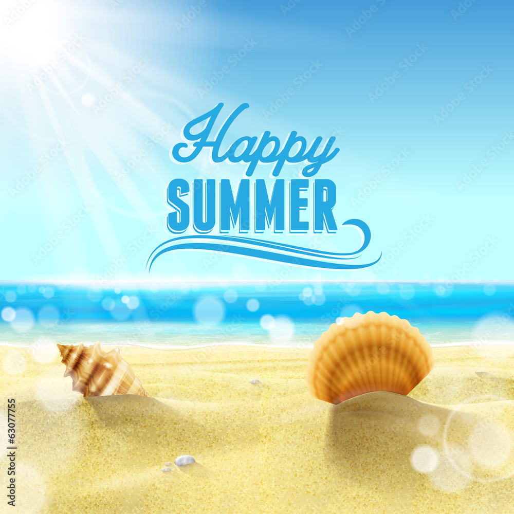 Image vectorielle Stock happy summer | Adobe Stock