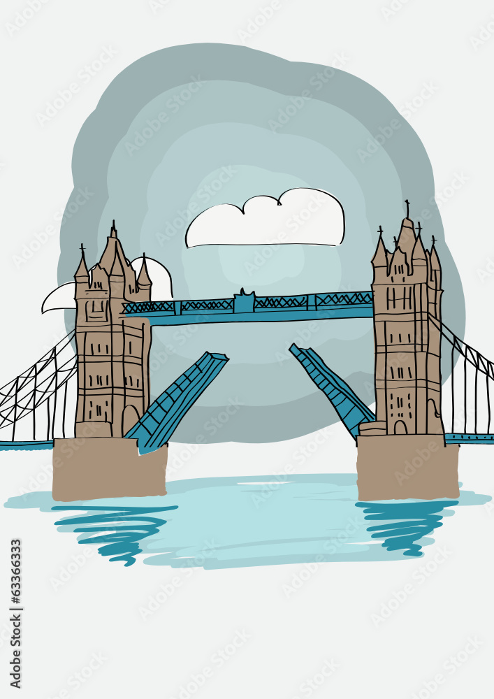 Tower Bridge of London - vector illustration for magazine Stock Vector ...