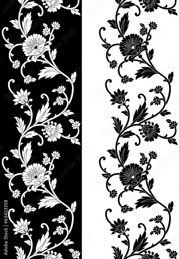 Seamless vector floral border Stock Vector | Adobe Stock