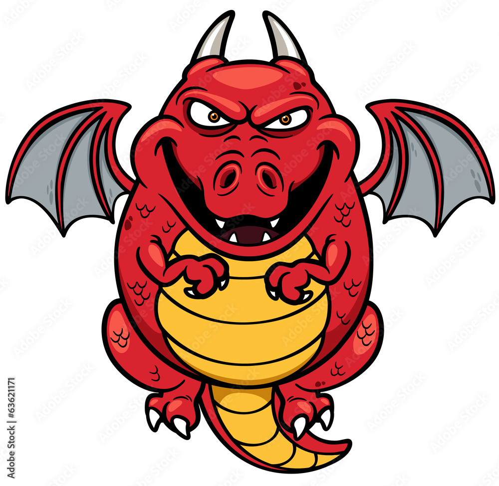 Vector illustration of Cartoon dragon Stock Vector | Adobe Stock