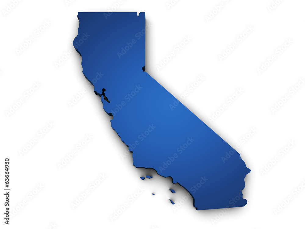 Map Of California 3d Shape Stock Photo | Adobe Stock