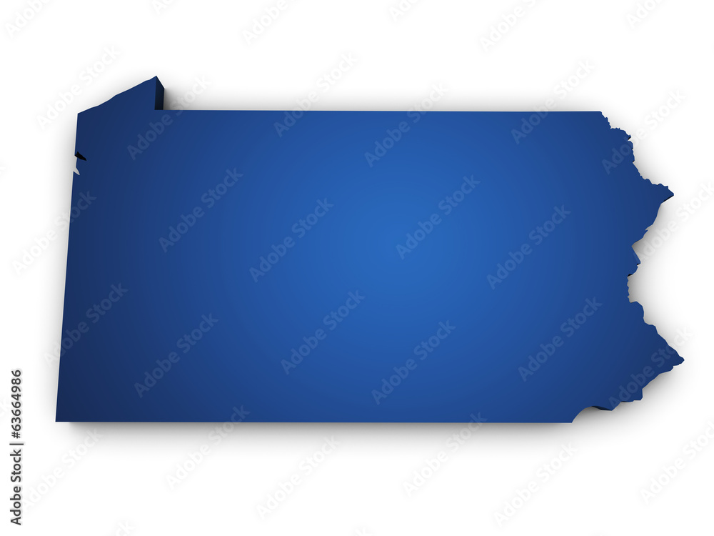 Map Of Pennsylvania State 3d Shape Stock Illustration | Adobe Stock