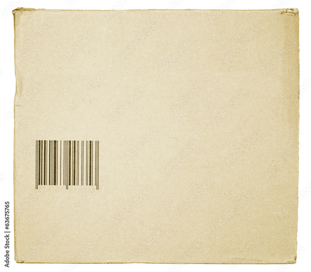 cardboard with barcode Stock Photo | Adobe Stock