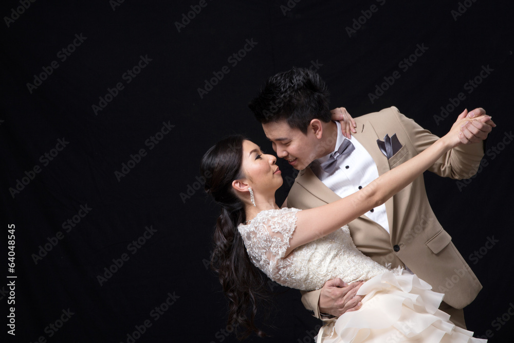 Asian bride and groom wedding Stock Photo | Adobe Stock