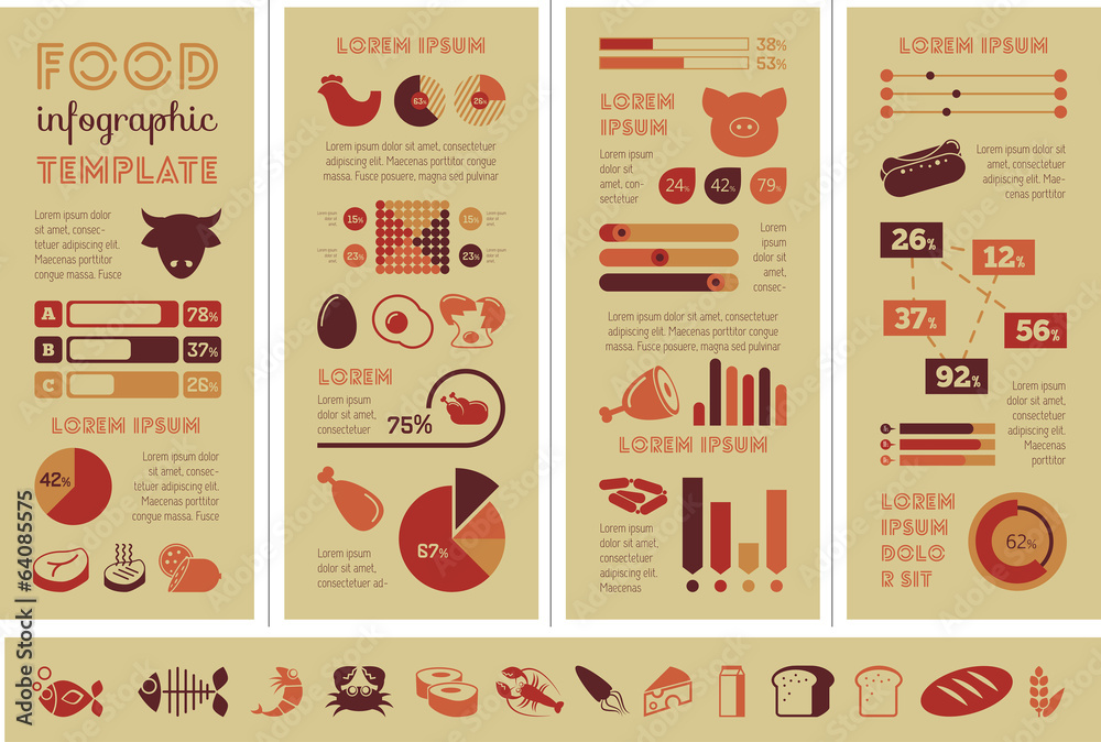 Food Infographic Template. Stock Vector | Adobe Stock