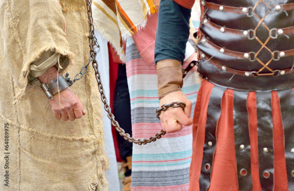 roman soldier and prisoner Stock Photo | Adobe Stock