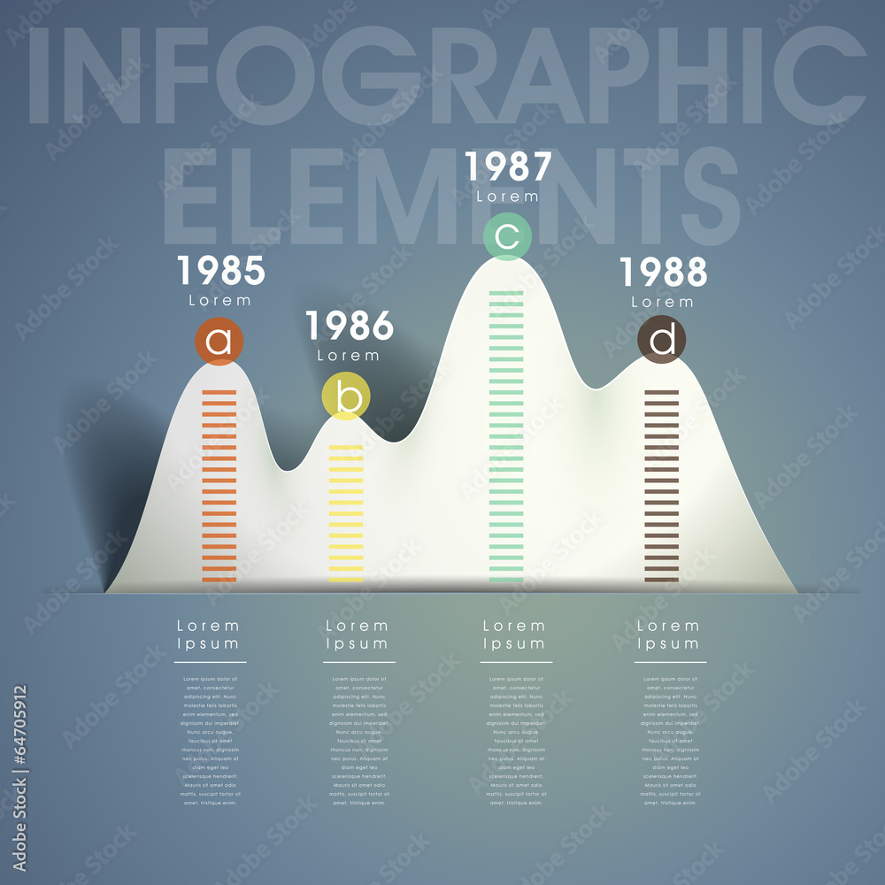 vector abstract mountain shape chart infographic elements Stock Vector ...