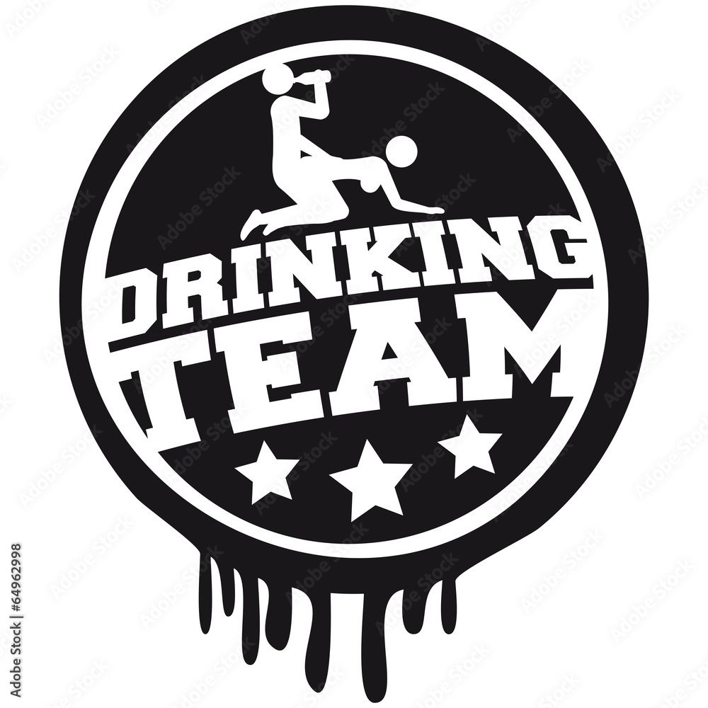 Rundes Drinking Team Stempel Logo Stock Illustration | Adobe Stock