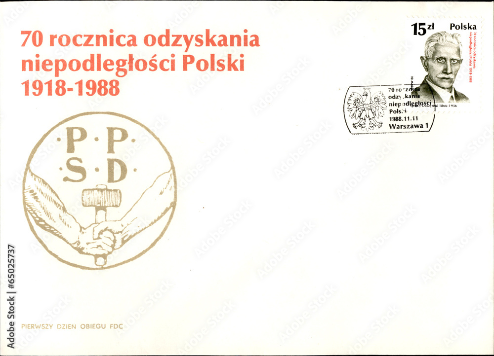 Vintage Polish envelope with postage stamp Stock Photo | Adobe Stock