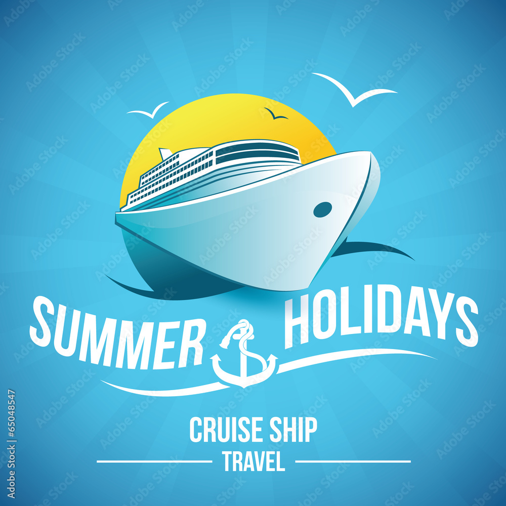 summer holidays , cruise ship travel Stock Vector | Adobe Stock