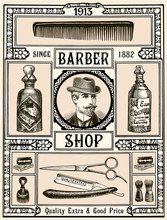 Barber Shop Vintage Print Free Stock Photo - Public Domain Pictures