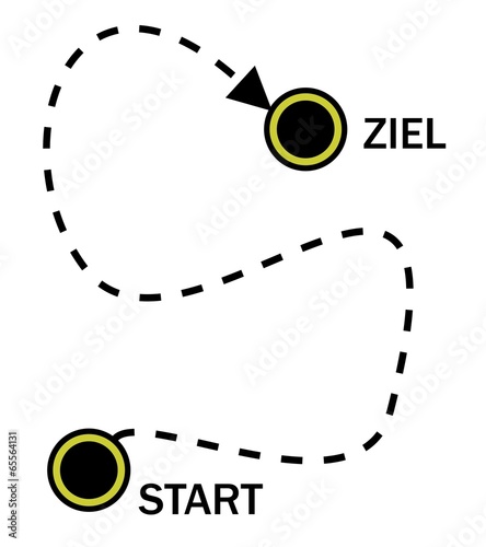 START bis ZIEL, Schlangenlinie – kaufen Sie diese Illustration und ...