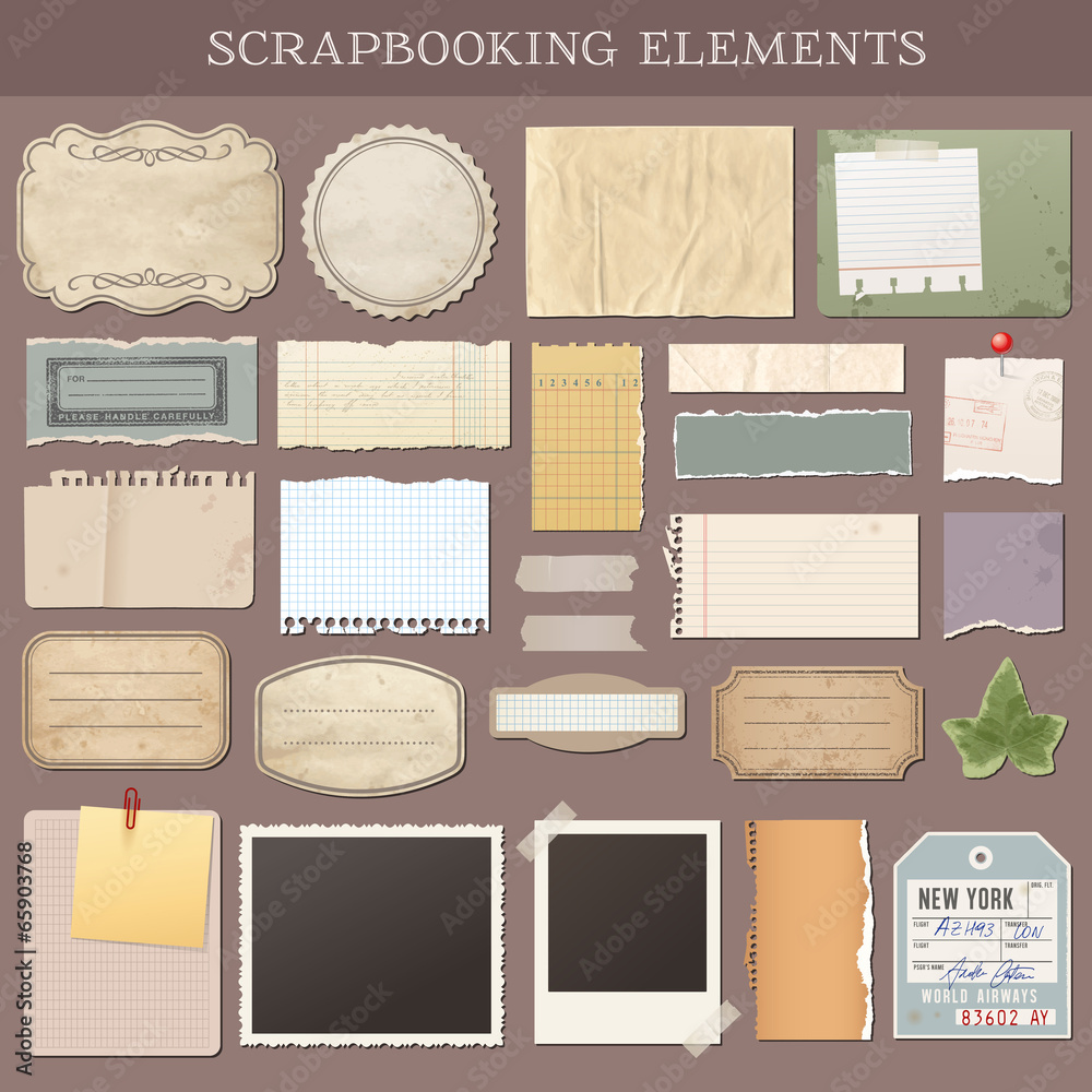 Vector Scrapbooking Elements Stock Vector | Adobe Stock