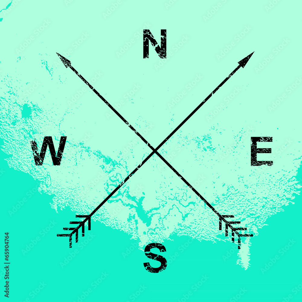 Compass illustration, crossed arrows Stock Vector | Adobe Stock