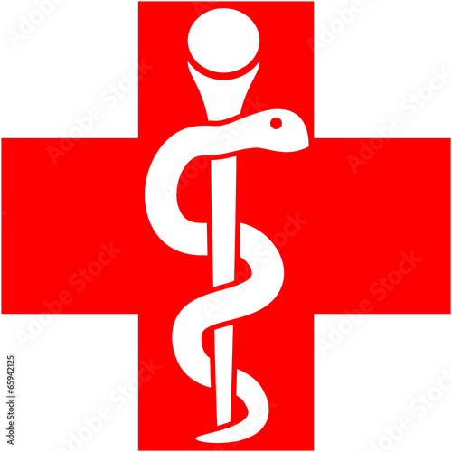 Aeskulap Schlange Stab Kreuz Arzt – Stock-Illustration | Adobe Stock